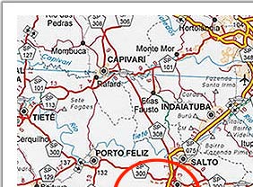 Mapa Rodoviário da Região